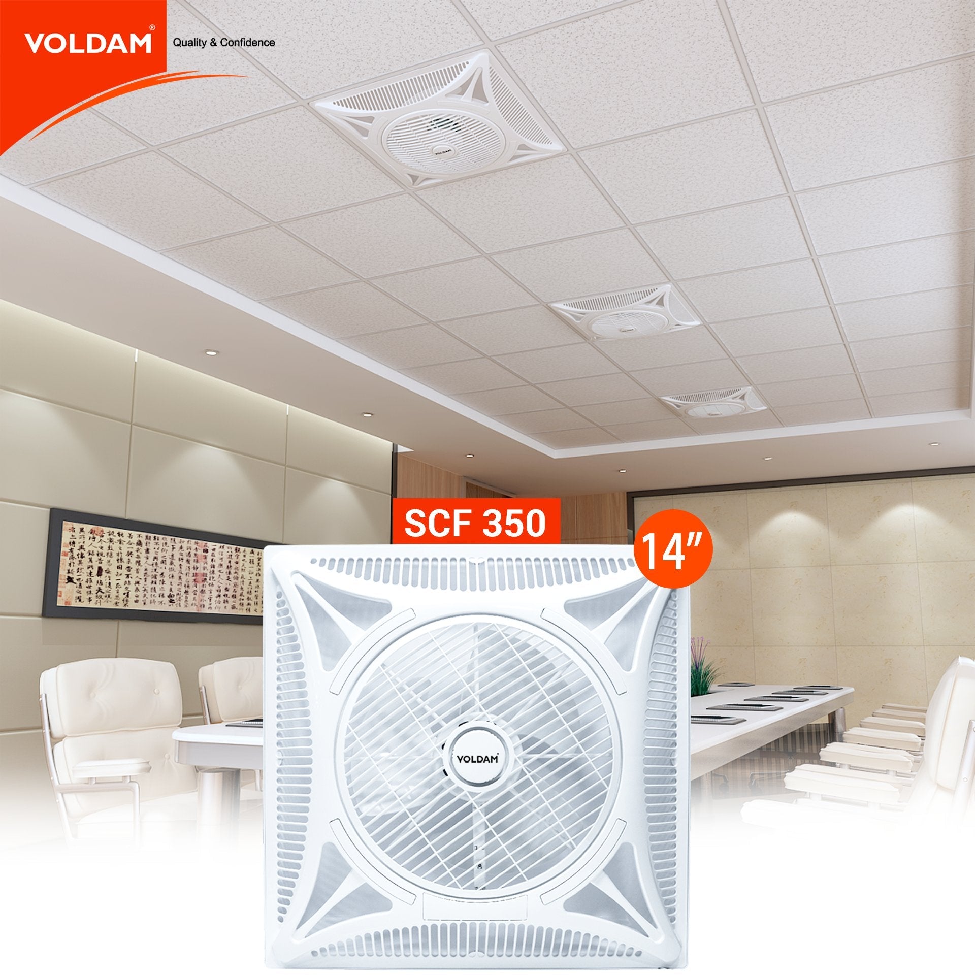 Voldam False Ceiling Fan 14" 2x2 Super Slim – VOLDAM