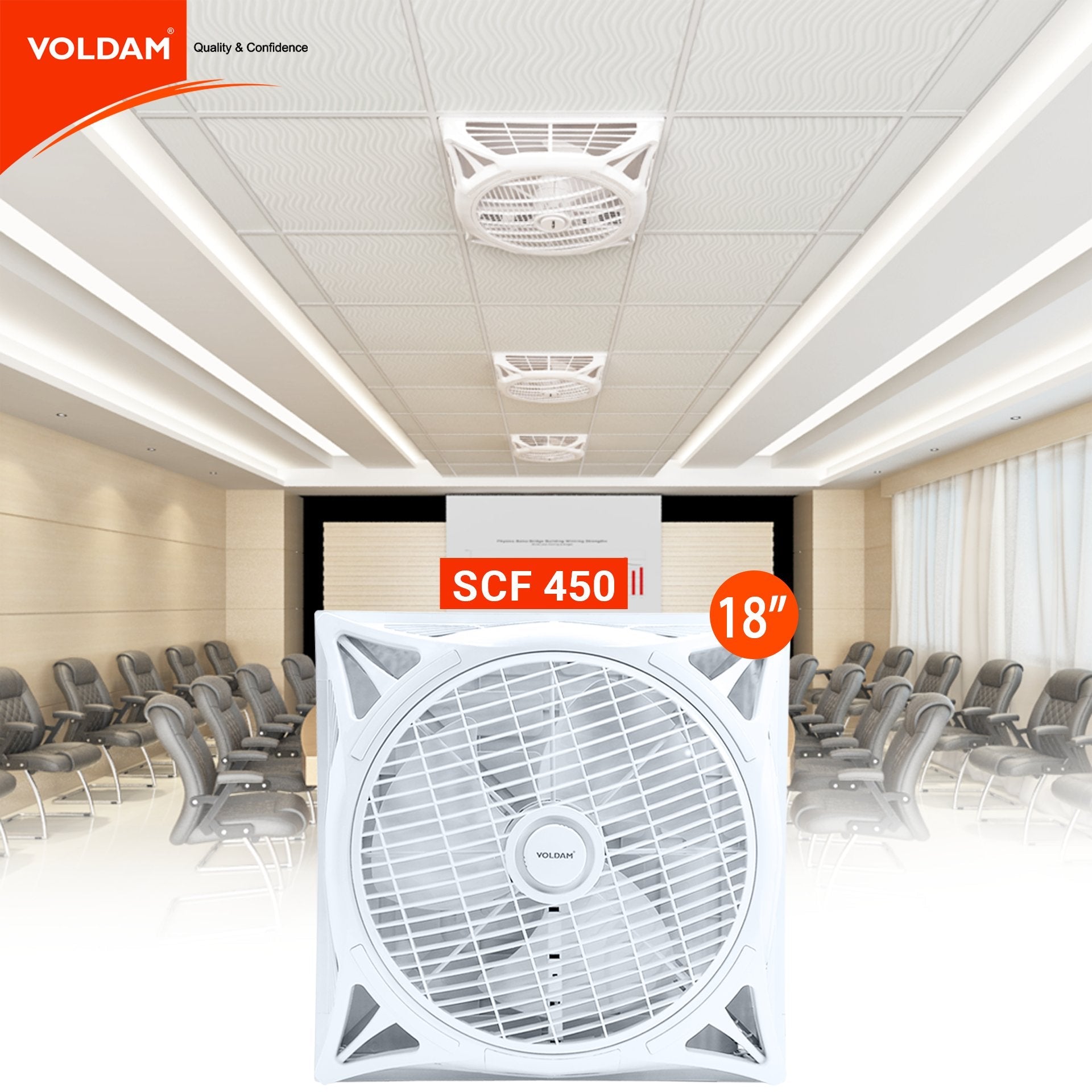 Voldam False Ceiling Fan 18" 2x2 Hi Speed – VOLDAM